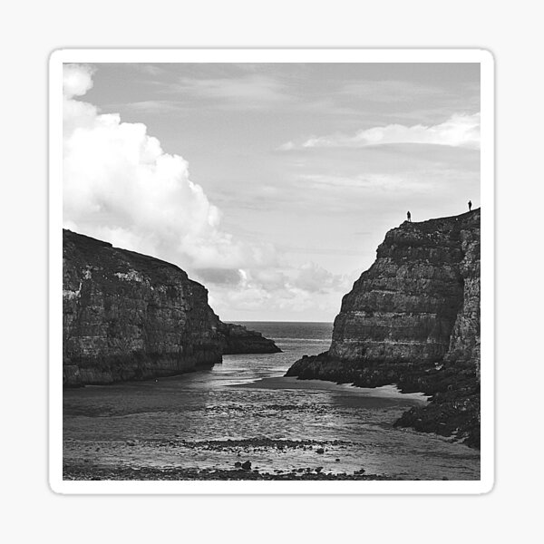 "Smoo Cave Cliffs in Black and White" Sticker for Sale by ...