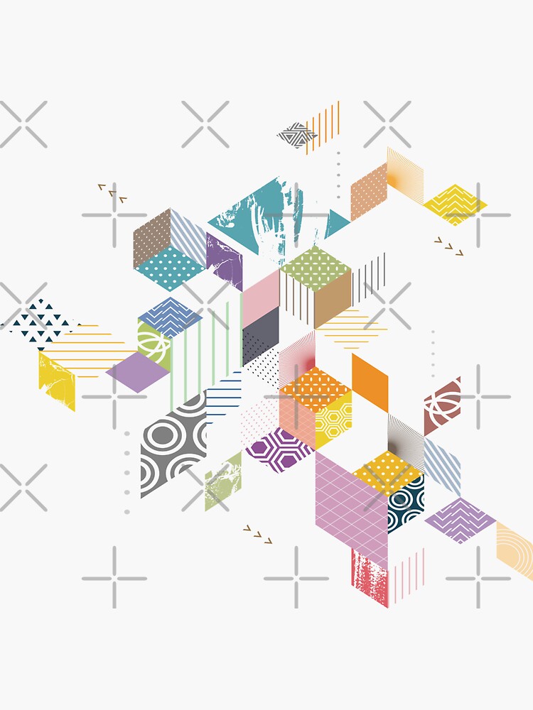"Geometric diagram" Sticker for Sale by blackhourselove | Redbubble