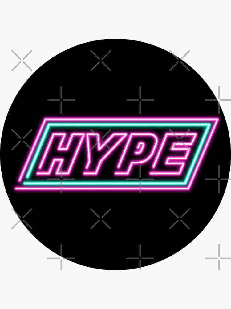 "hype neon typography " Sticker for Sale by exr378 | Redbubble