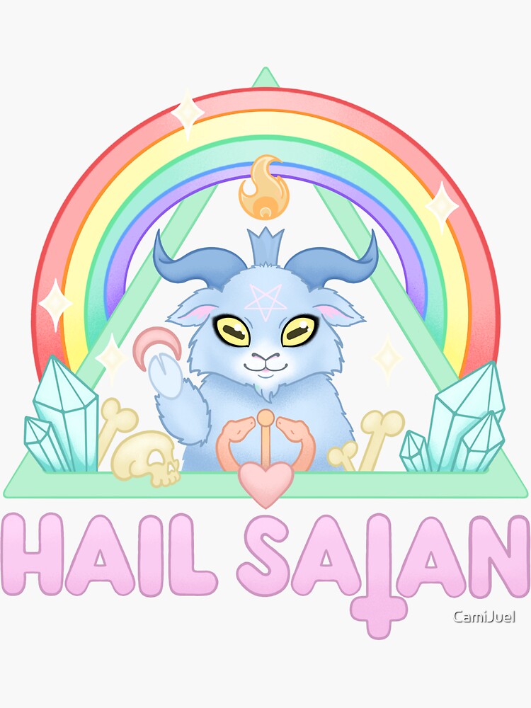 "Hail Satan" Sticker for Sale by CamiJuel | Redbubble