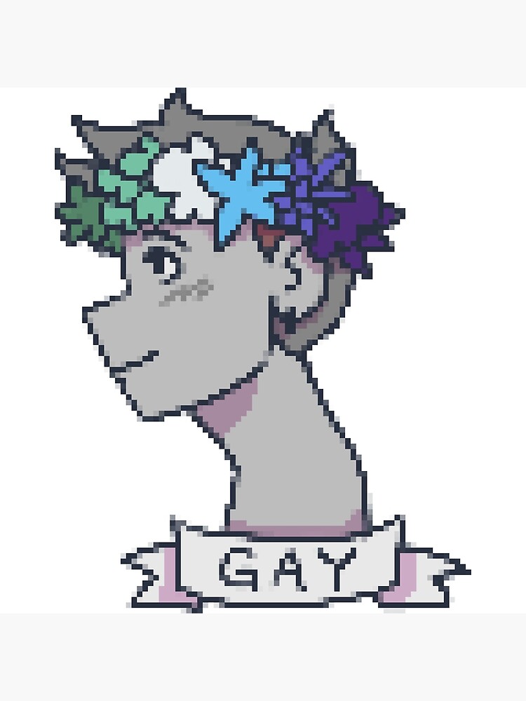 "pixel flower crown pride: Gay " Art Print for Sale by Hyacinth-dragon ...