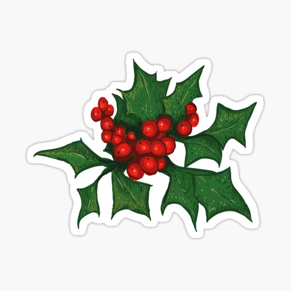 Holly Leaf Stickers | Redbubble