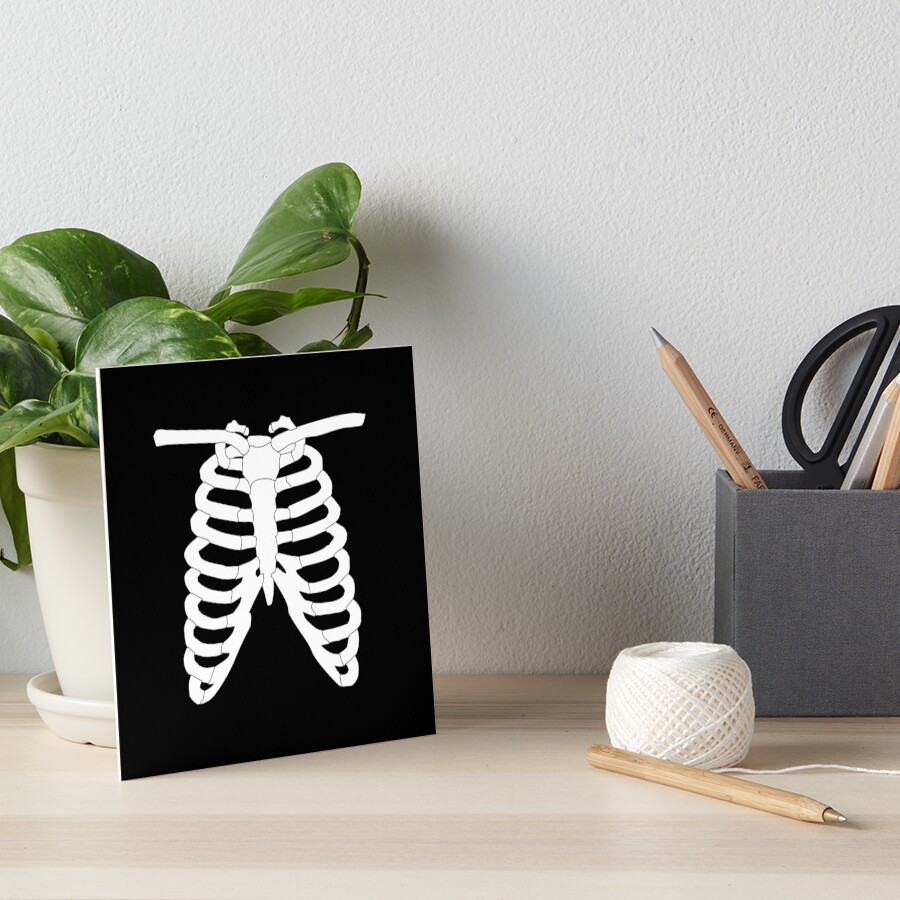 "Skeleton Bones Rib Cage Halloween" Art Board Print for Sale by ...