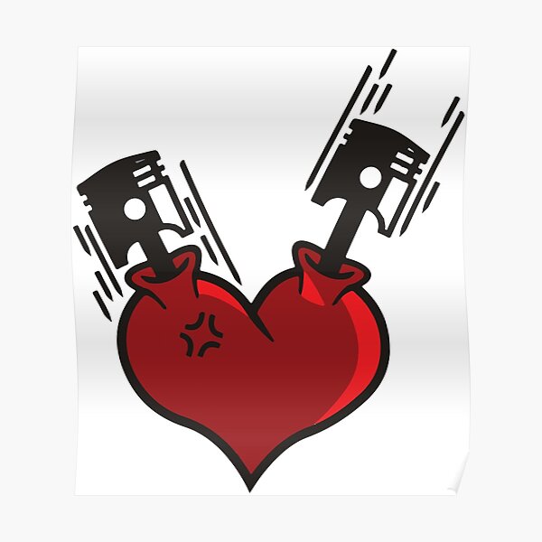 "Heart Pistons" Poster by darkshiness | Redbubble