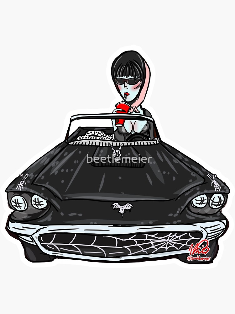 "Elvira Car Mistress of Darkness Halloween Spooky" Sticker for Sale by ...