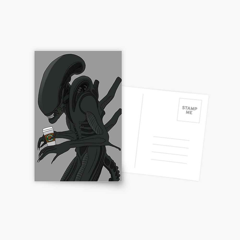"Xenomorph (Alien) Coffee Break" Sticker for Sale by elphaba727 | Redbubble