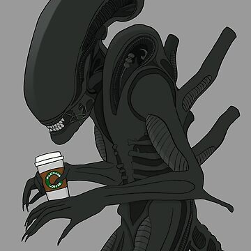 "Xenomorph (Alien) Coffee Break" Sticker for Sale by elphaba727 | Redbubble