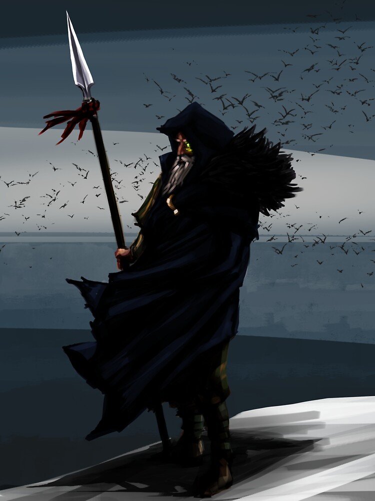 "Wodanaz on the Cliffs" Sticker for Sale by ArtofJaySimpson | Redbubble