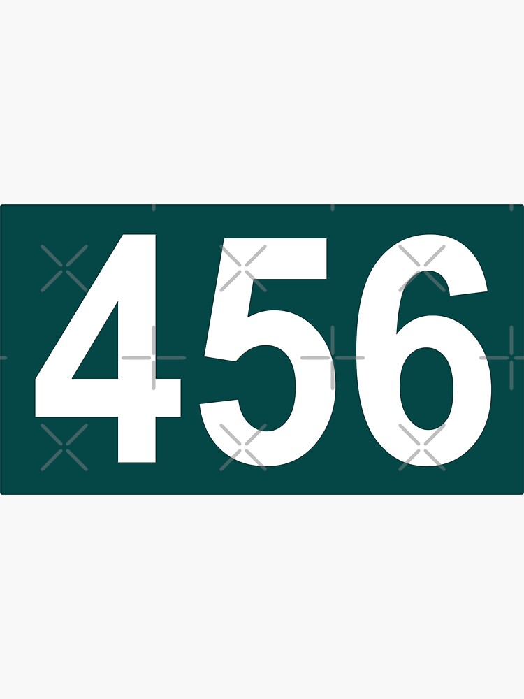 "Squid Game Player #456" Sticker for Sale by terrasirius | Redbubble
