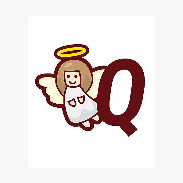 Lámina fotográfica «Alfabeto de ángel. Letra Q. Lindo diseño angelical ...