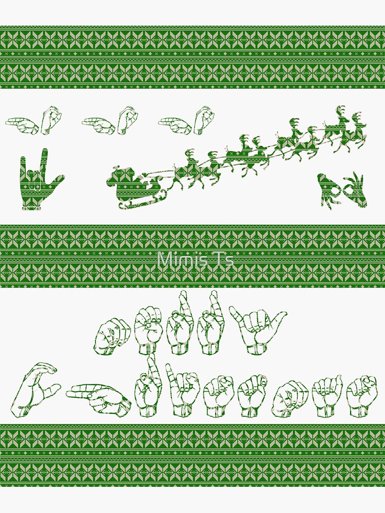 "Merry Christmas - American Sign Language" Sticker for Sale by ...