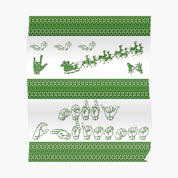 "Merry Christmas - American Sign Language" Poster for Sale by ...