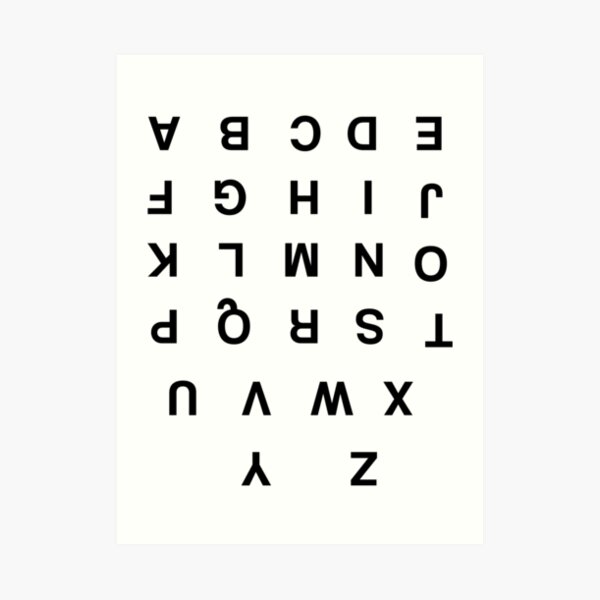 "Pack Sat ABC A To Z letters backwards alphabet alphabetical" Art Print ...