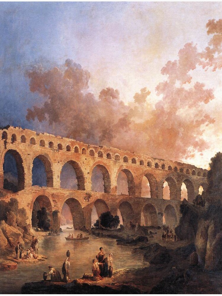 "Hubert Robert's The Pont Du Gard" Sticker for Sale by mosfunky | Redbubble