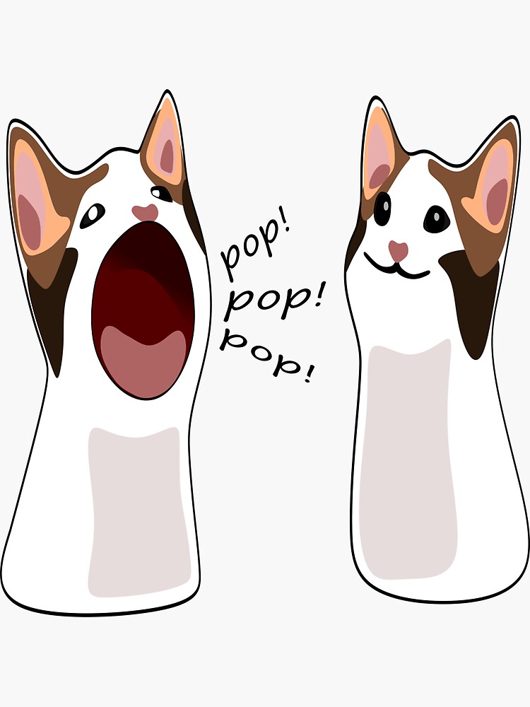 Pegatina «Pop gato Meme / Pop Cat» de stefaniuum | Redbubble