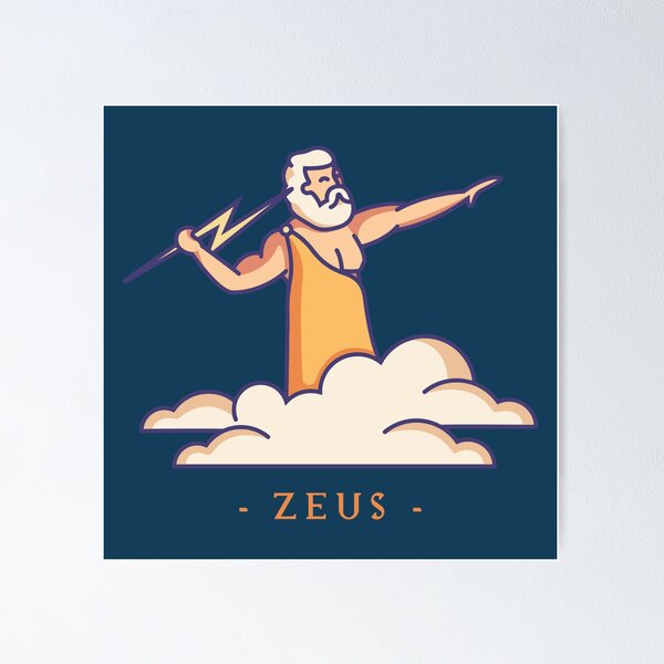 "Zeus Greek God Animated " Poster for Sale by Klotho-Fashion | Redbubble