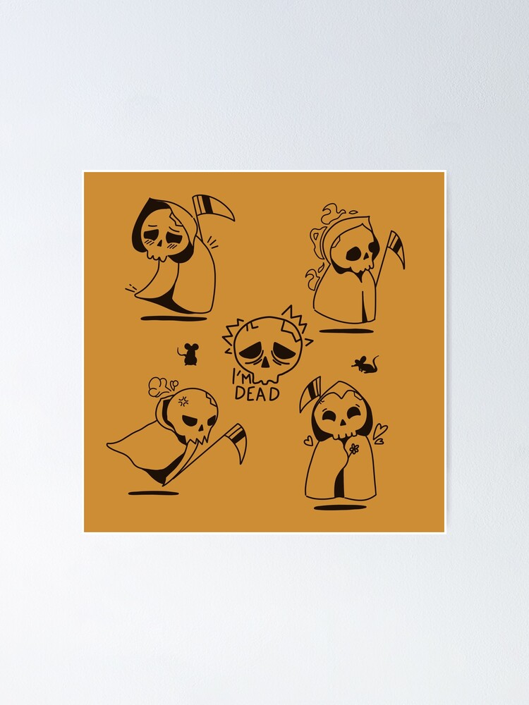 "Cute death illustrations" Poster by ArtsyMelon | Redbubble