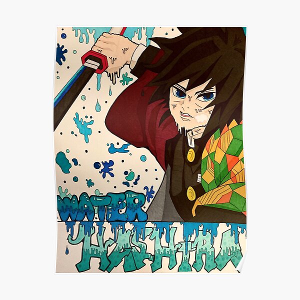 "Drippy Water Hashira " Poster for Sale by Ajtheanimefan | Redbubble