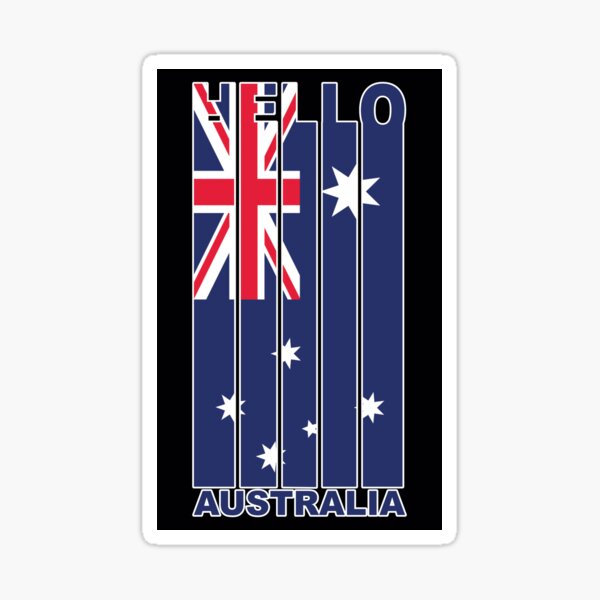 "Hello Australia" Sticker by DPattonPD | Redbubble