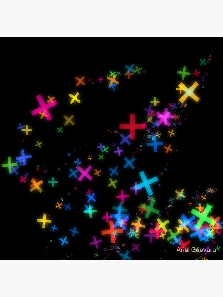 "Glowing plus sign abstract art home decor" Poster by CosmicAnimation ...