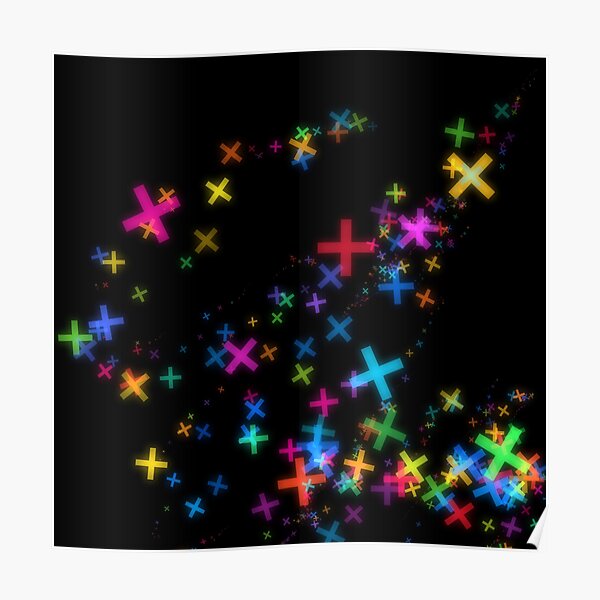 "Glowing plus sign abstract art home decor" Poster by CosmicAnimation ...