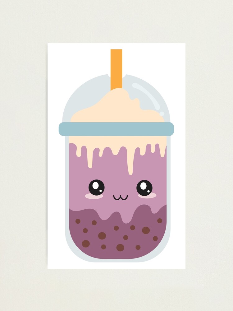 "Purple Boba Bubble Tea Cute Kawaii Smiling Cup - Boba Tea Gift ...