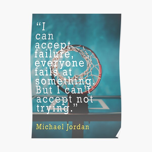 "Michael Jordan motivational quote" Poster for Sale by frangipanms ...