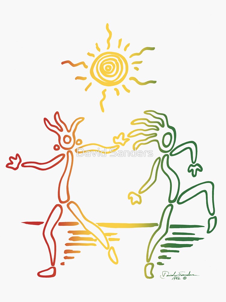 "Rastafarian colored sun dancers" Sticker for Sale by sandersart ...