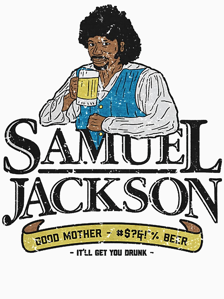 "SAMUEL JACKSON BEER RETRO " T-shirt for Sale by Jodiebosi23 ...