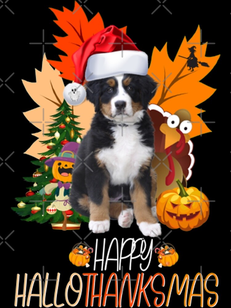 Póster «Perro Halloween Acción de Gracias Navidad, Feliz Hallothanksmas ...