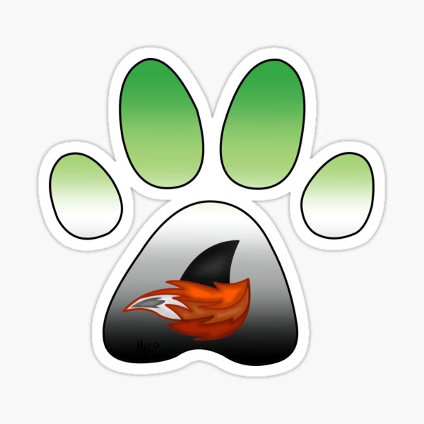 "Aromantic Flag Furry Paw" Sticker for Sale by Foxxyfinfriends | Redbubble