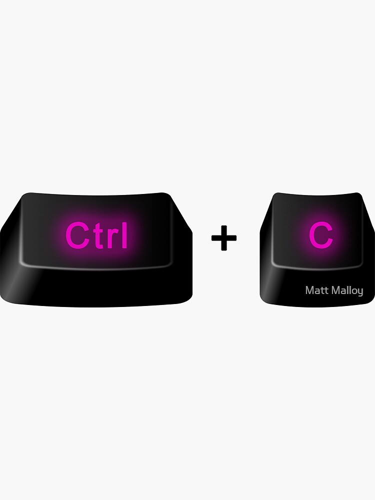 "Ctrl + C LED Pink" Sticker for Sale by mattmalloy | Redbubble