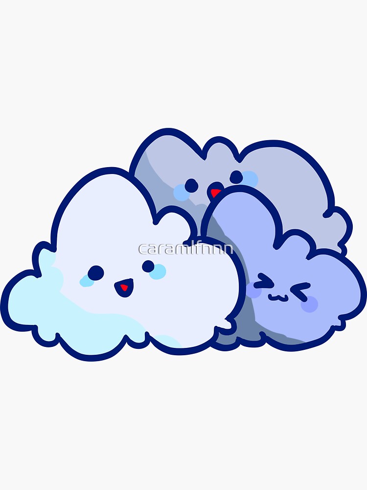 "Adorable Cloud Squish Cute Kawaii Kids Cartoon Fluffy" Sticker for ...