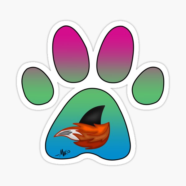 "Polysexual Flag Furry Paw" Sticker for Sale by Foxxyfinfriends | Redbubble