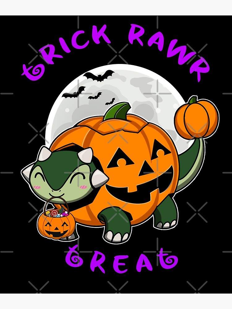 Lámina fotográfica «Truco Rawr Treat | Dinosaurio de Halloween lindo ...