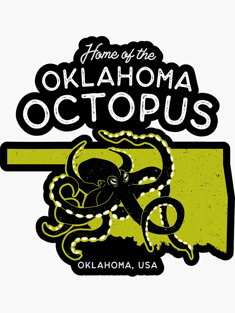 "Home of the OK Octopus - Oklahoma, USA Cryptid" Sticker for Sale by ...