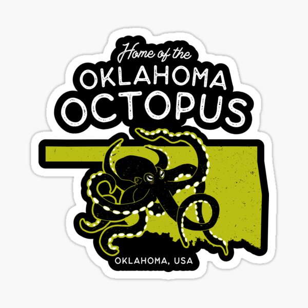 "Home of the OK Octopus - Oklahoma, USA Cryptid" Sticker for Sale by ...