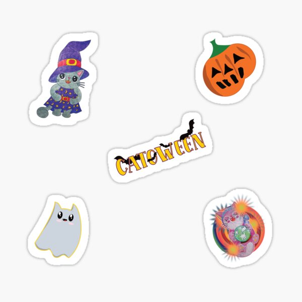 "Happy Kawaii Catoween Stickers Pack" Sticker for Sale by ...