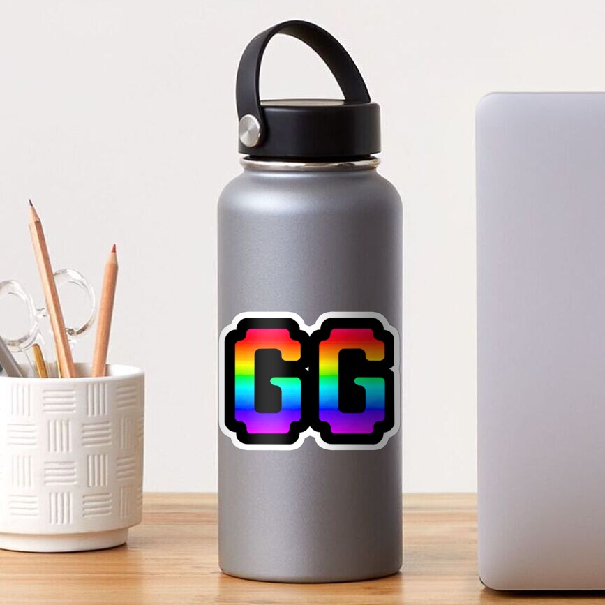"Rainbow Gradient GG Good Game " Sticker for Sale by JoWillmot | Redbubble