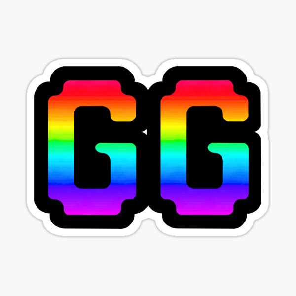 "Rainbow Gradient GG Good Game " Sticker for Sale by JoWillmot | Redbubble