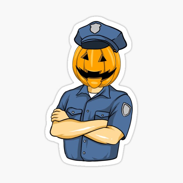 "Halloween Policeman Creepy Pumpkin Cop - Jack-o-lantern Policeman ...
