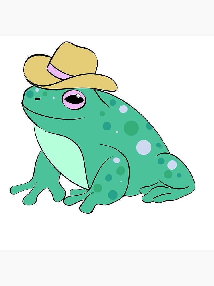 "Cute Frog with Cowboy Hat" Art Print for Sale by MWStickers | Redbubble