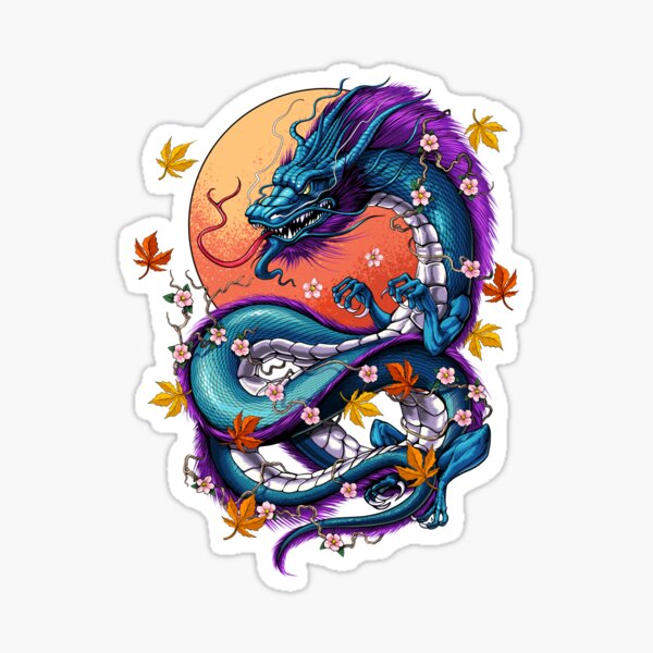 "Japanese Dragon " Sticker for Sale by underheaven | Redbubble