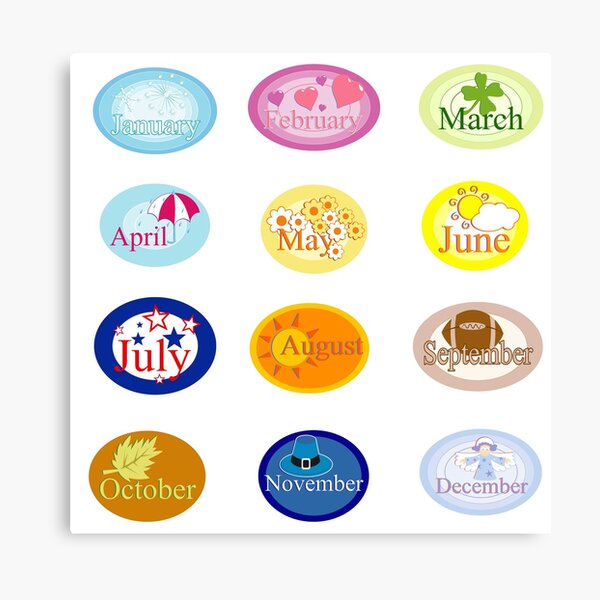 "Months of Year Stickers January to December Diary Journals Notebooks ...