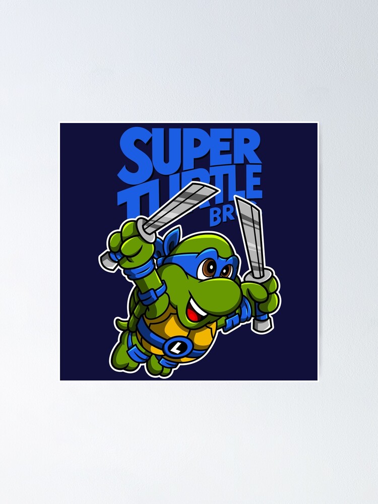 "Super Turtle Bros - Leo" Poster for Sale by Punksthetic | Redbubble