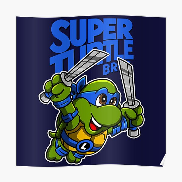 "Super Turtle Bros - Leo" Poster for Sale by Punksthetic | Redbubble