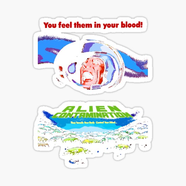 "contamination" Sticker for Sale by I-got-red-on-me | Redbubble