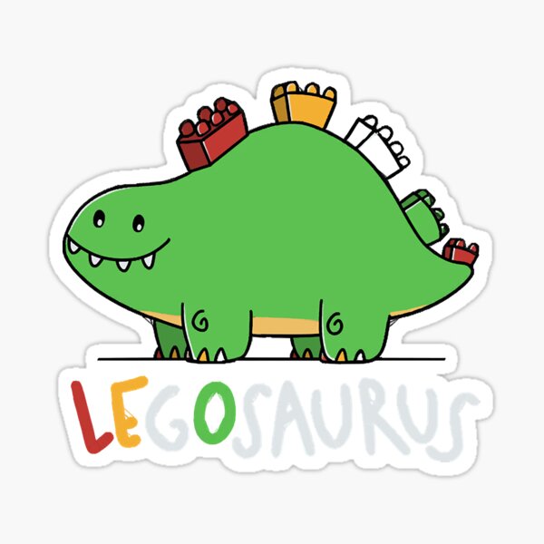 "Legosaurus " Sticker for Sale by AzahelTatro | Redbubble