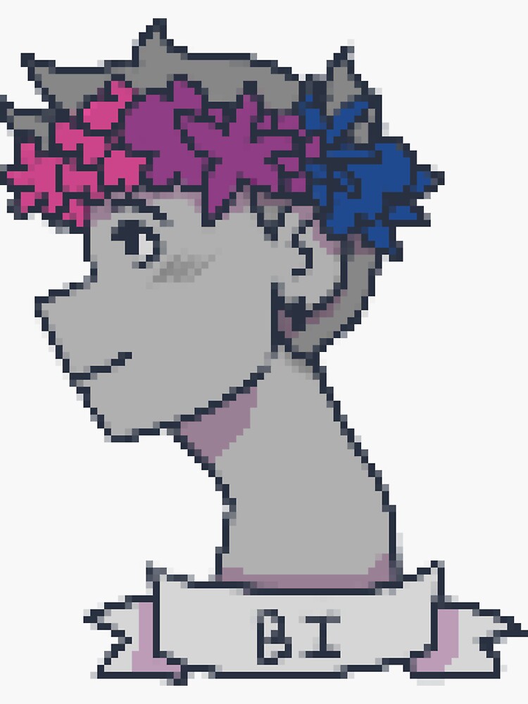 "pixel flower crown pride: Bisexual" Sticker for Sale by Hyacinth ...