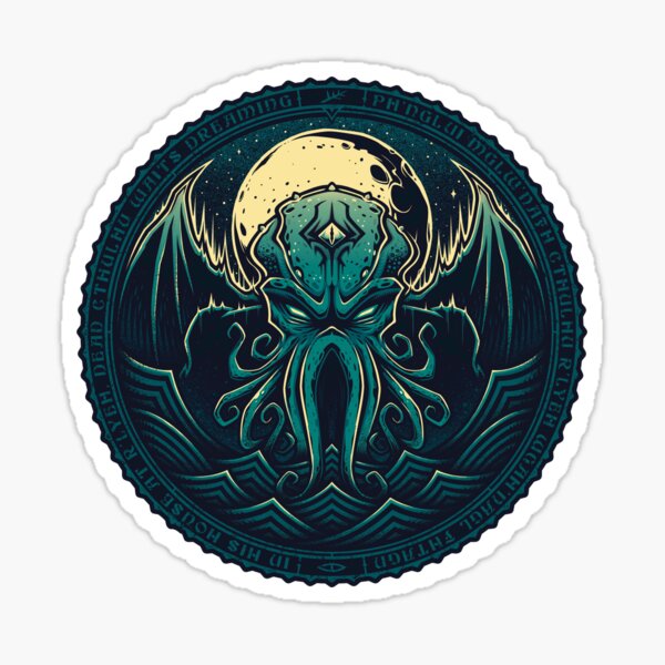"Cthulhu Lives" Sticker by studioemeseis | Redbubble